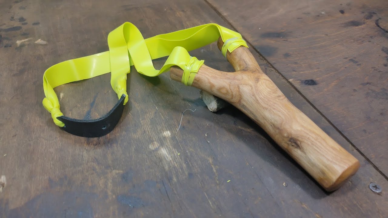 Simple wooden slingshot. - YouTube