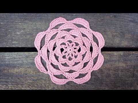 KristinesCrochets : Crochet Rose Flower Doily - Easy Free Pattern