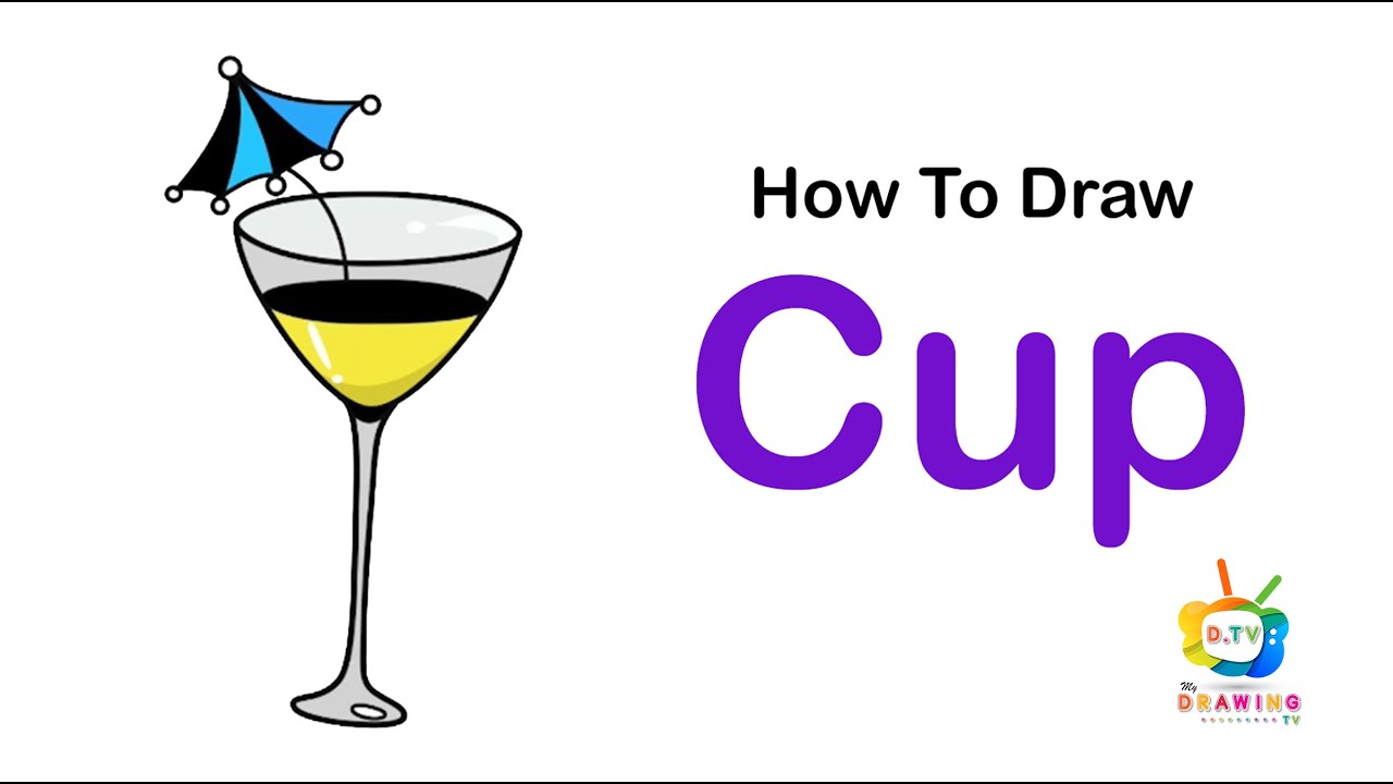 How To Draw A Cup-Glass | Easy Drawing Step By Step | #44 - YouTube