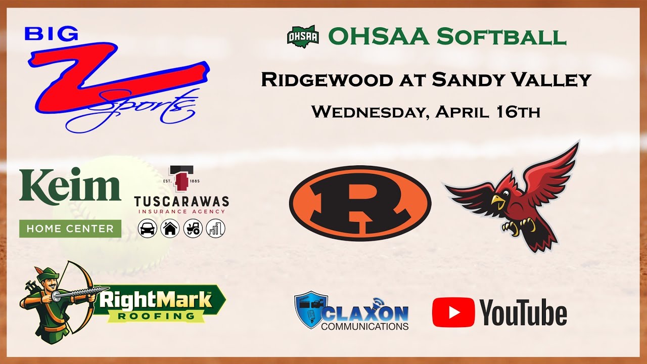 Ridgewood at Sandy Valley - OHSAA Softball from BIG Z Sports - WJER ...