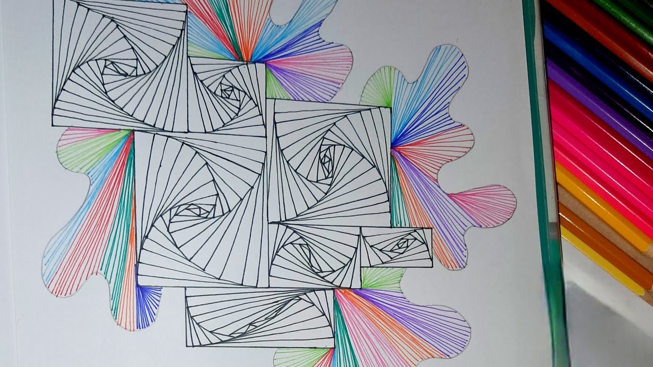 Easy zentangle art drawing | line drawing | very easy paradox - YouTube