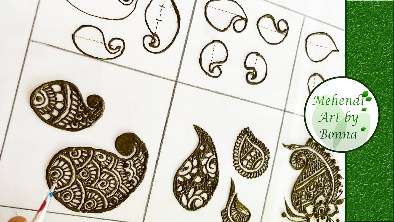 Mehndi design class for beginners/mehndi class 8/basic paisley class-1 ...