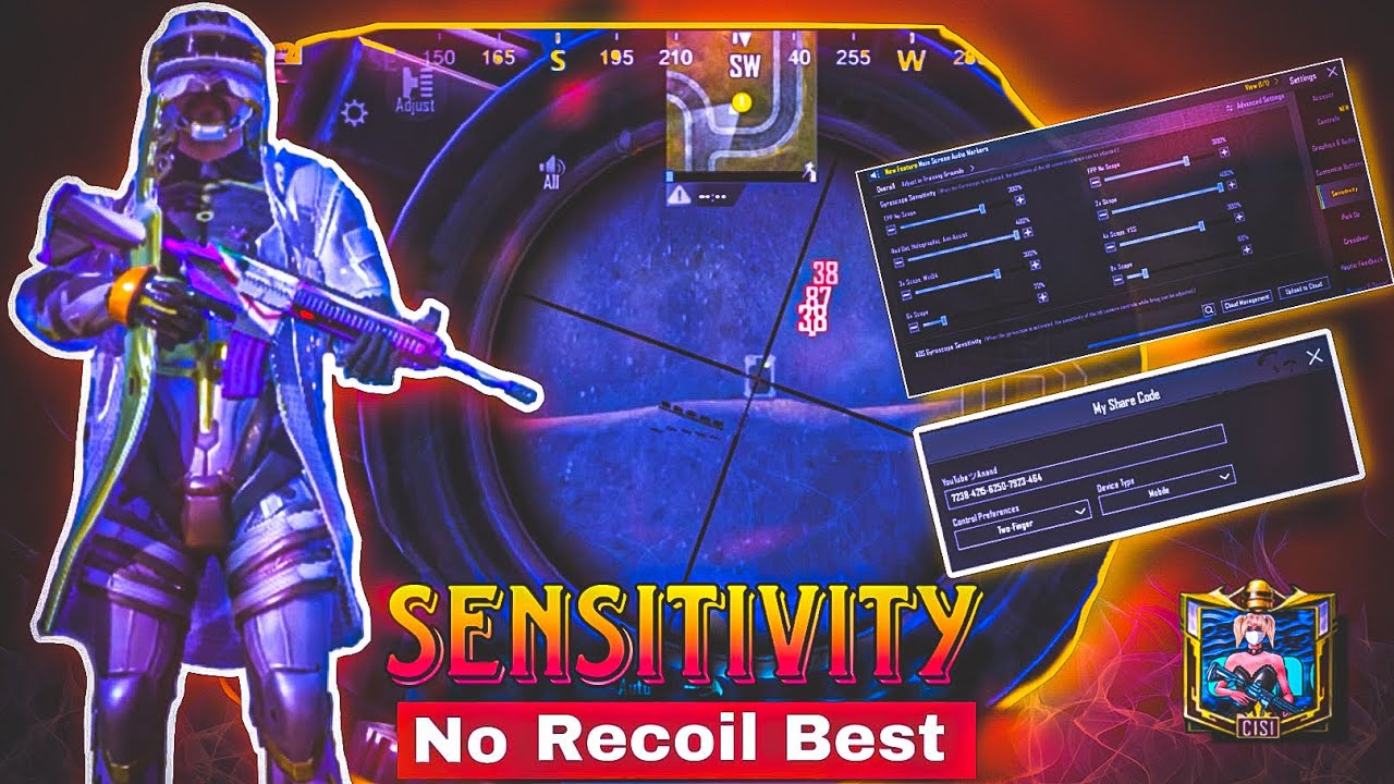 Bgmi Sensitivity Code Today| No Recoil Best BGMI sensitivity ...