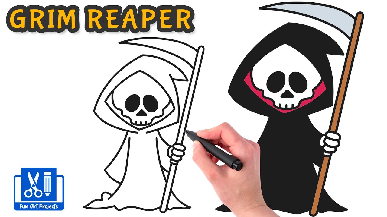 How To Draw Grim Reaper | Halloween Drawings - YouTube