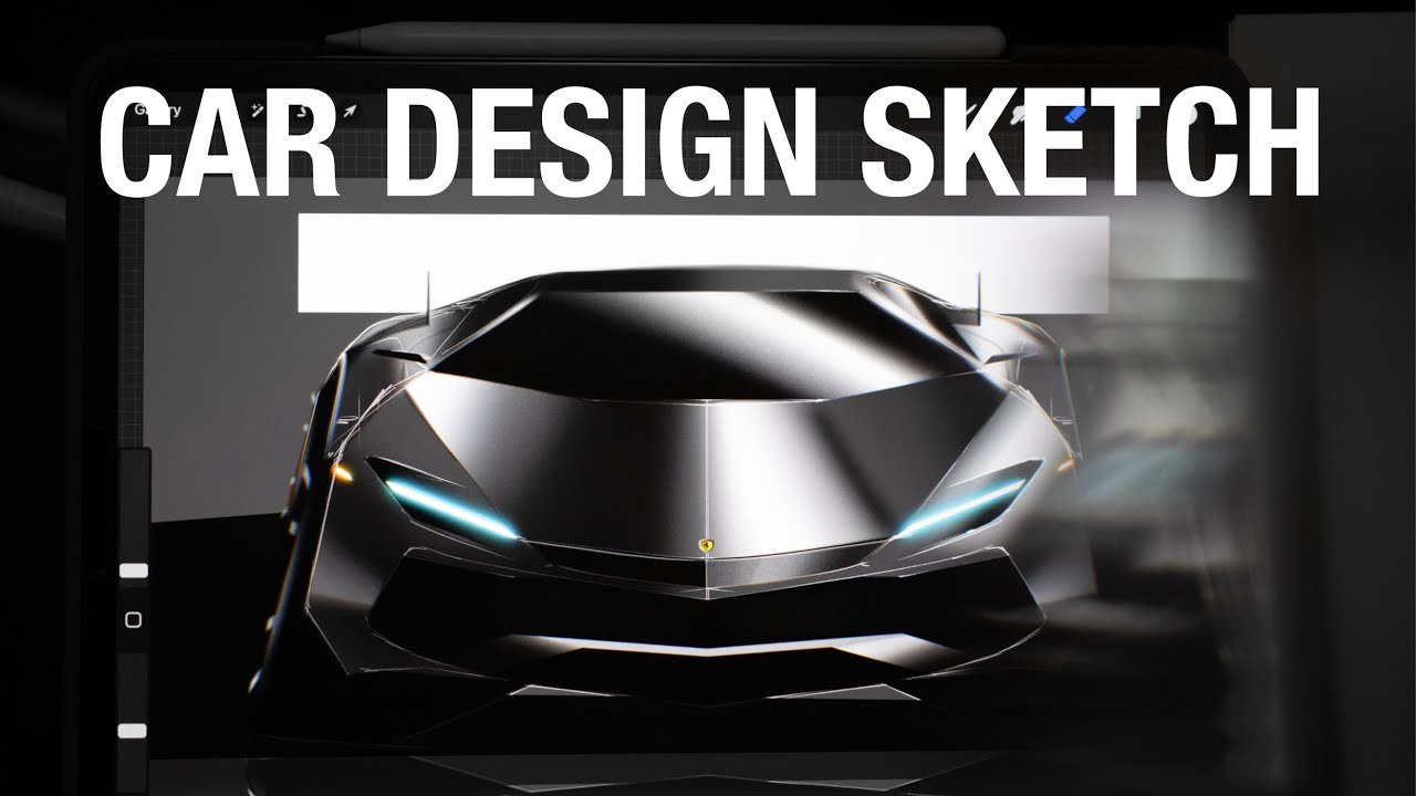 Car Design Sketch by Procreate 9 | Ferrari Concept GT | 學習汽車設計電繪 ...