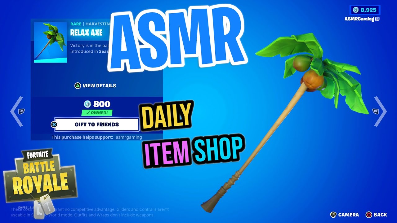 ASMR Fortnite Relax Axe is Back! Daily Item Shop 🎮🎧 Relaxing Whispering ...