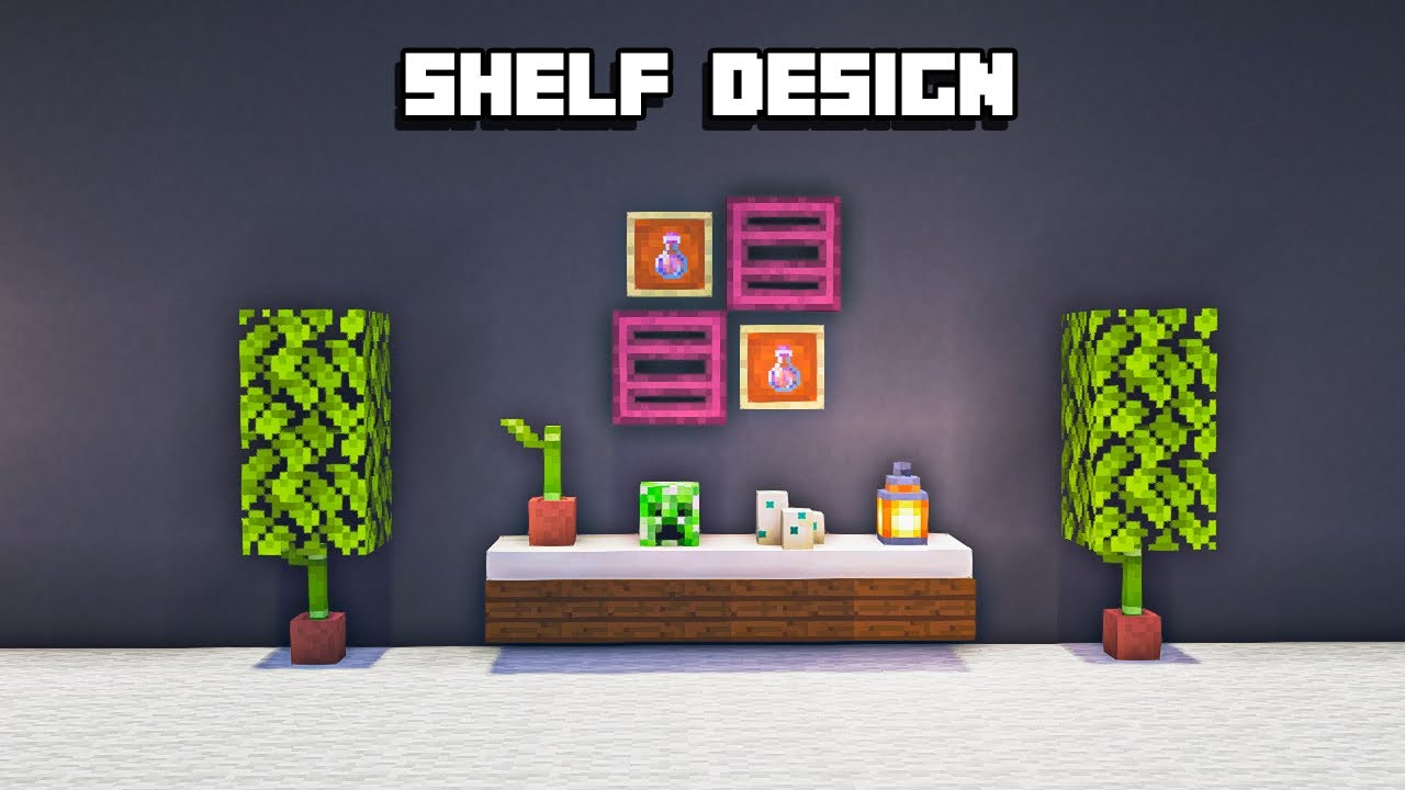 Minecraft: 5 Easy Shelf Designs ! - YouTube