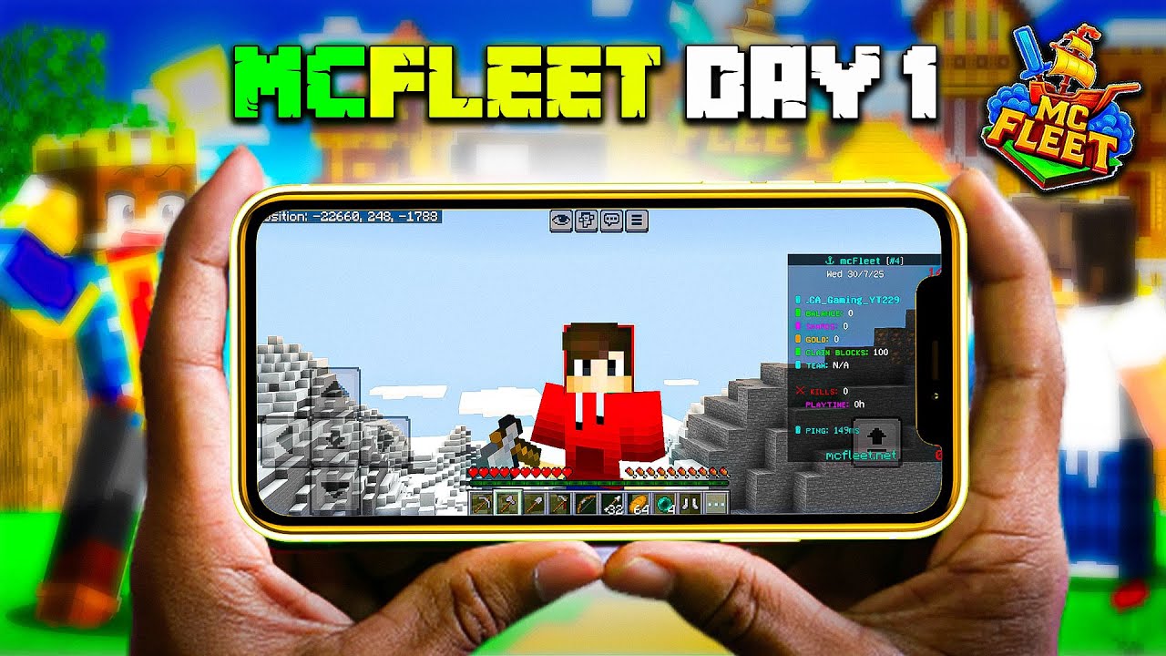 Playing MCFleet server on Mobile I MCfleet Survival Series Ep 1 ...