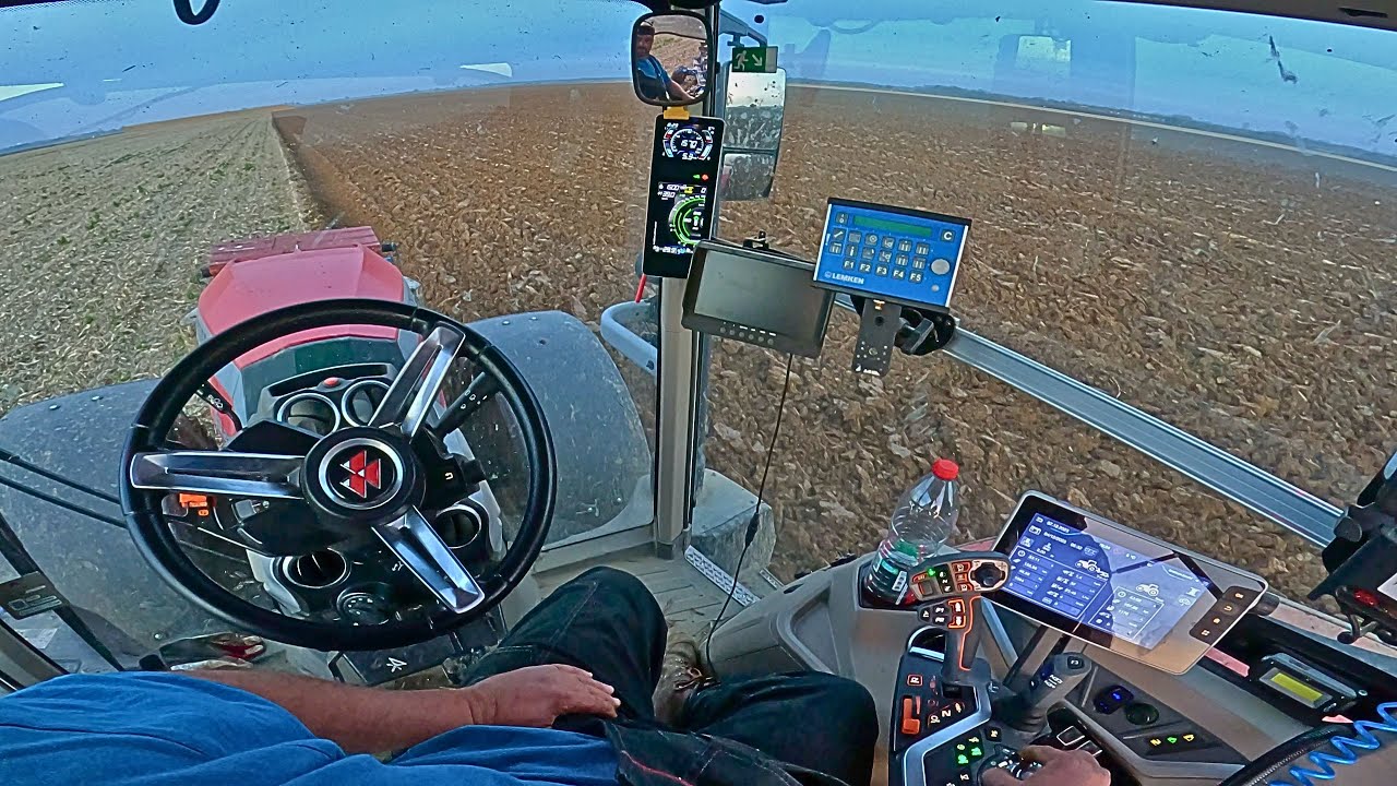 Cab View | Massey Ferguson 8S.225 & Lemken 6 Fers - YouTube