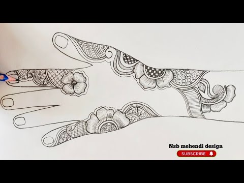Easy pencil mehndi design|simple mehndi|mehandi ka design| - YouTube