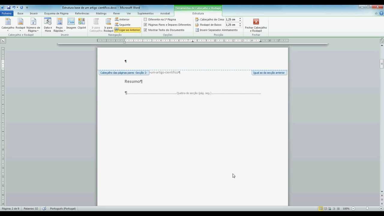 10 - Como colocar cabeçalhos e rodapés diferentes em página ímpares e ...
