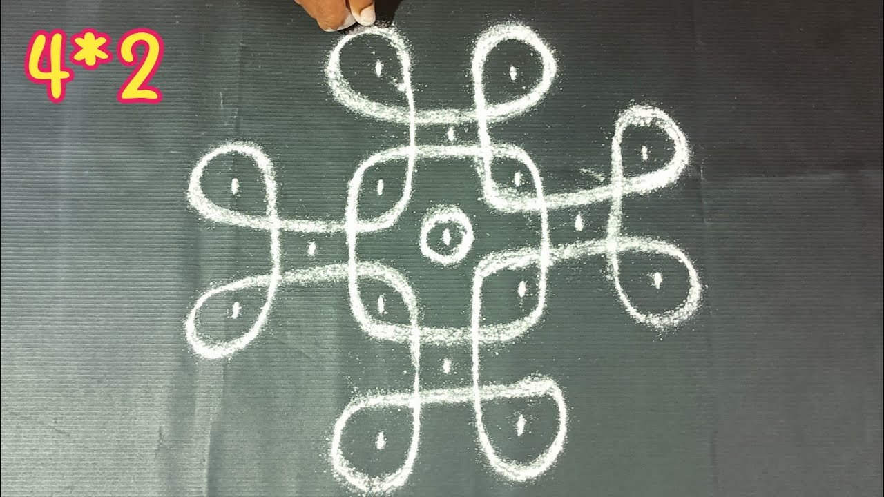 Daily kolam for beginners | very easy pulli kolam Design | pulli kolam ...