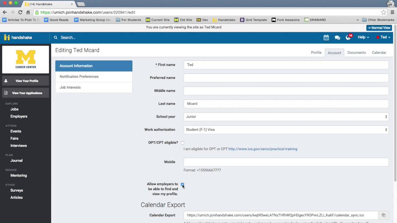How To Make Your Profile Searchable On Handshake - YouTube