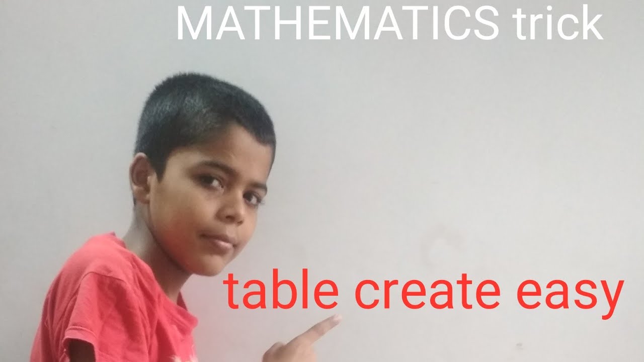 Mathematics trick table create easy - YouTube