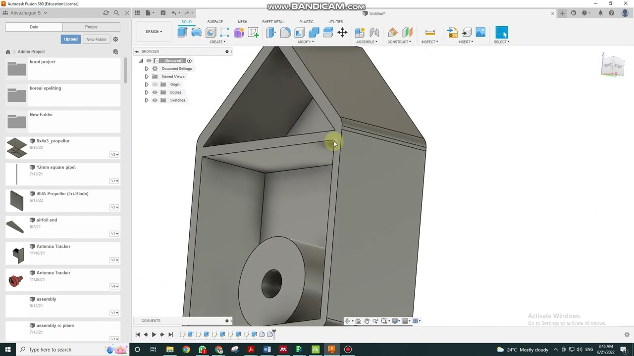 Fusion 360 - BEE house design - YouTube