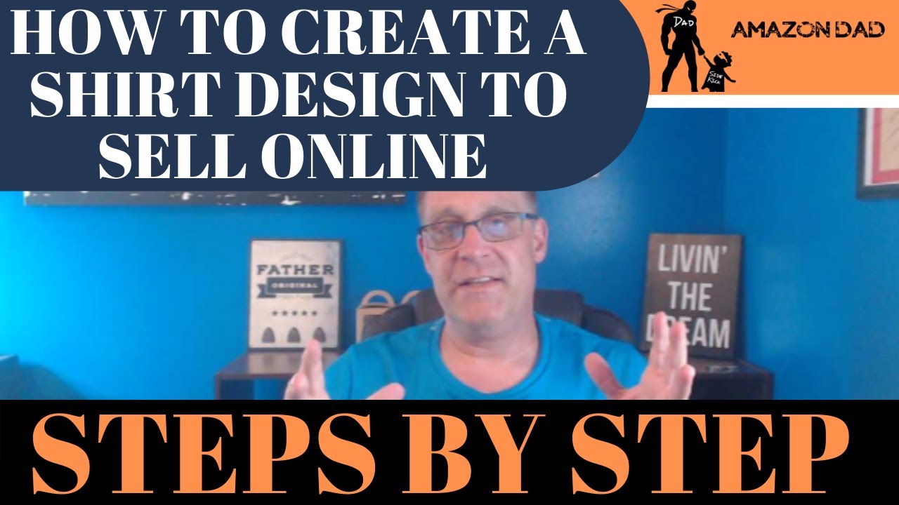 HOW to create a shirt design STEP by STEP to sell online - YouTube