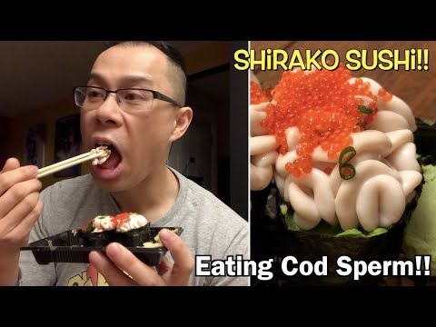 Eating Sperm Sushi (Shirako, Cod Milt Sacs) - YouTube