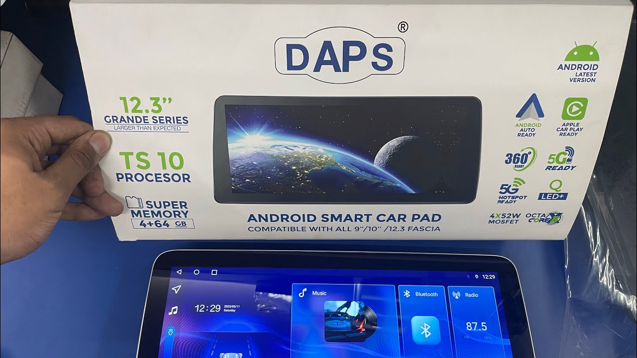 DAPS' GRANDE Car Stereo: 12.3" QLED, 5G, 360° cam, 48-Band DSP. TS10 ...