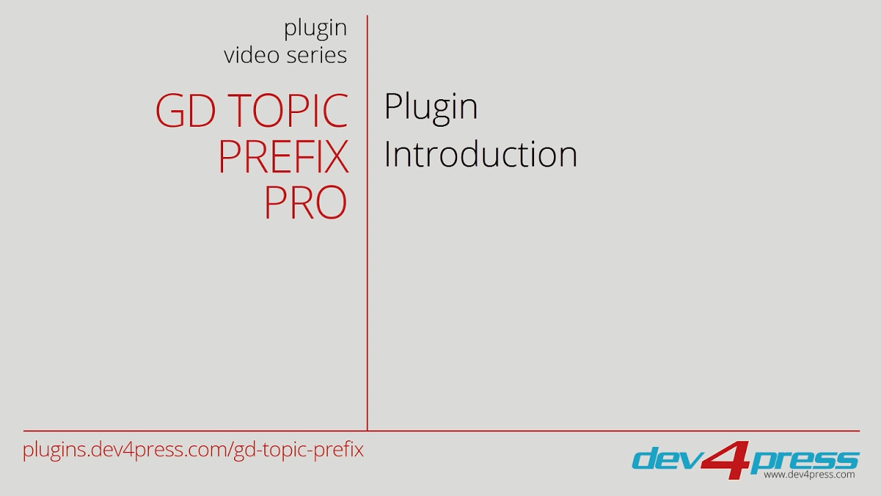 GD Topic Prefix: Plugin Introduction - YouTube