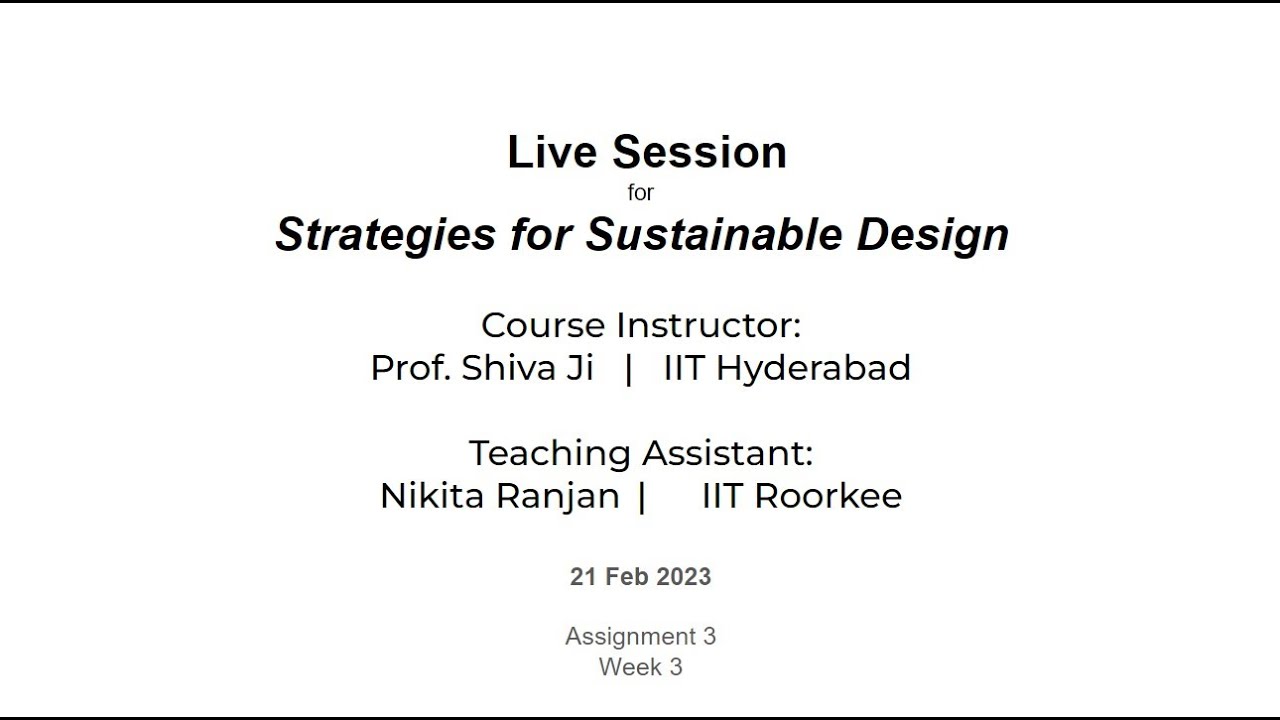 Strategies for Sustainable Design week3 assignment3 - YouTube