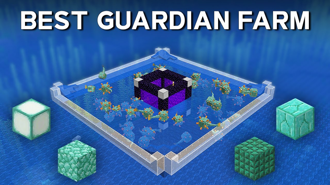 Minecraft EASY Guardian Farm - Guardian Farm Tutorial - 35,000 Items ...