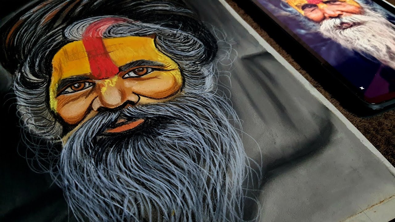 Aghori Drawing with Soft Pastels @craftersagar - YouTube
