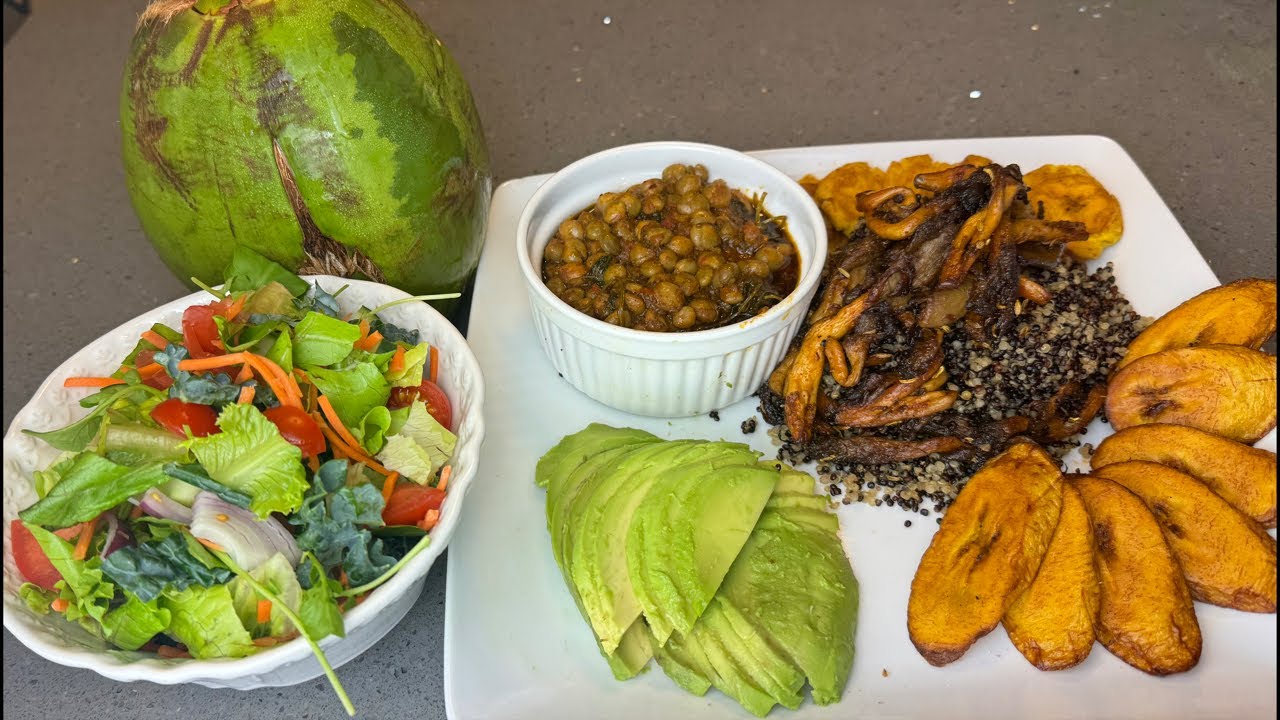 “Live” "Vegan Caribbean Chicken, Beans & Rice (La Bandera) 🍛 ...