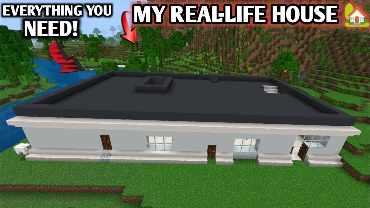 How to make a My REAL-LIFE HOUSE in Minecraft 🏡 || Minecraft Survival ...