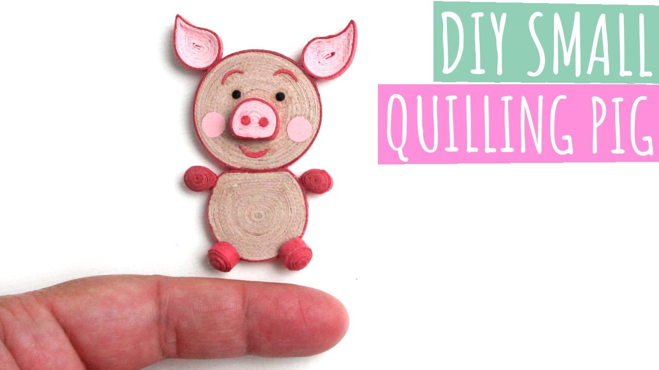 DIY Small Quilling Pig | Paper Crafts | Miniature Paper Pig - YouTube