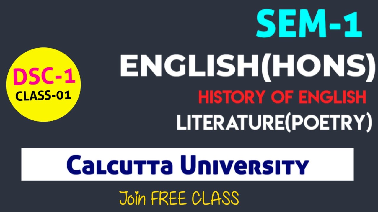 Calcutta University Semester 1 English Honours Major & Minor Class 1 ...