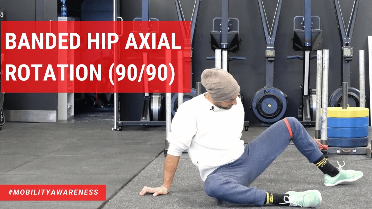 Banded Hip Axial Rotation (90/90) - YouTube