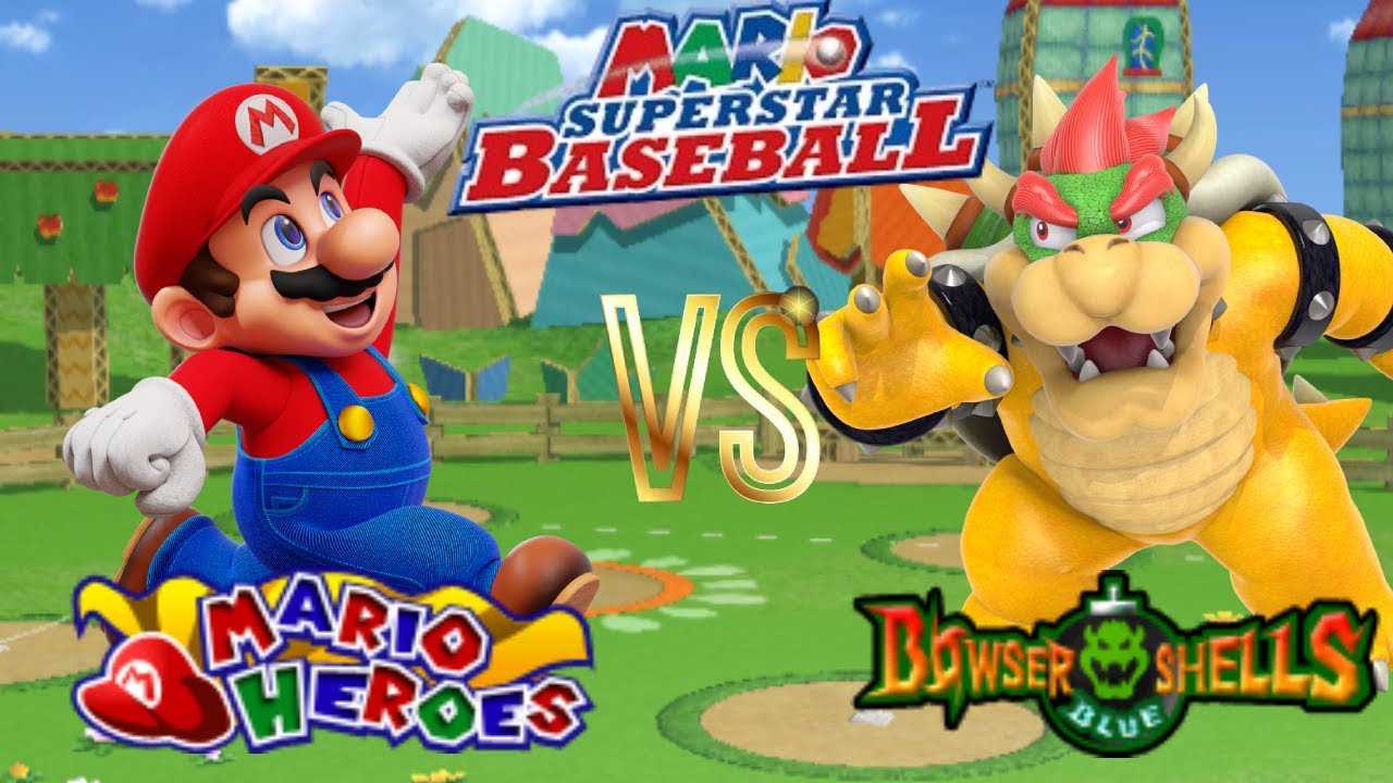 Mario Superstar Baseball - Mario vs Bowser [Yoshi Park] - YouTube