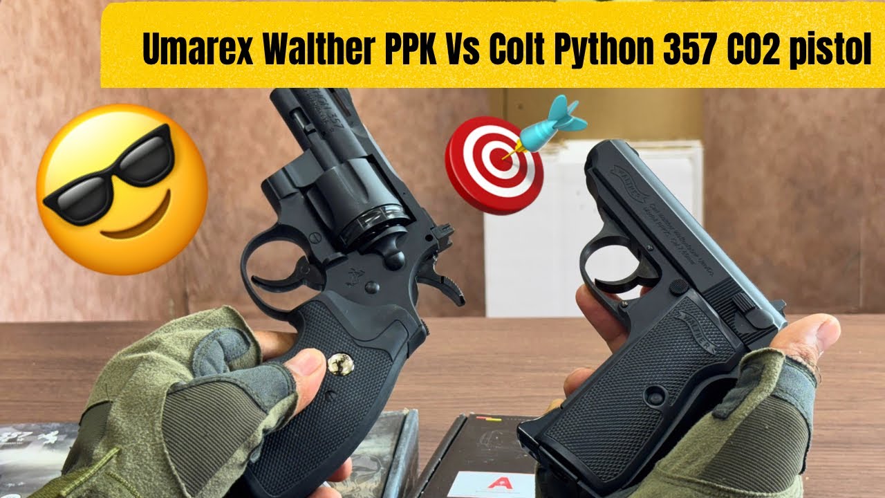 Umarex Walther PPK vs Colt Python .357 CO2 BB Air Pistol | Shooting ...