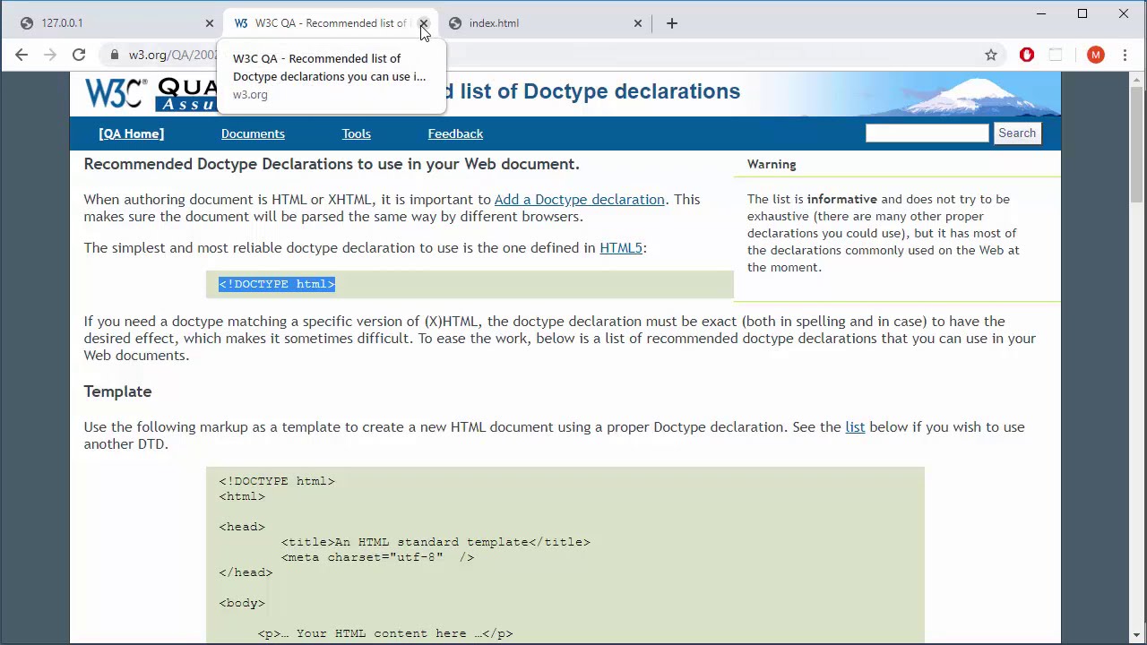 JavaScript Tutorial - 3 - Doctype and Functions - YouTube