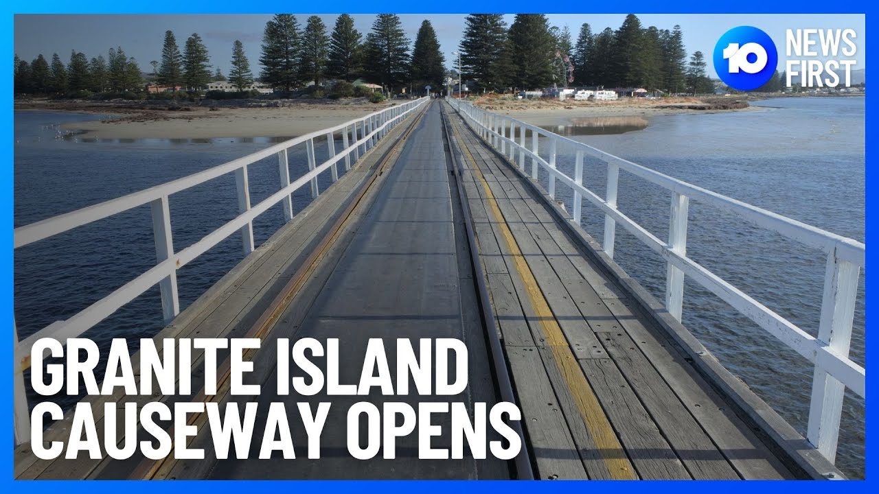 Official Opening Of Granite Island Causeway | 10 News First - YouTube