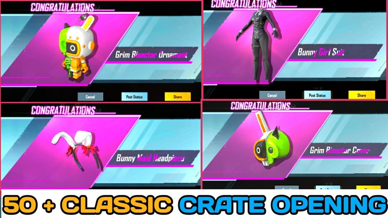 NEW CLASSIC CRATE 50+FREE CLASSIC CRATE OPENING BGMI 😱 BGMI CLASSIC ...
