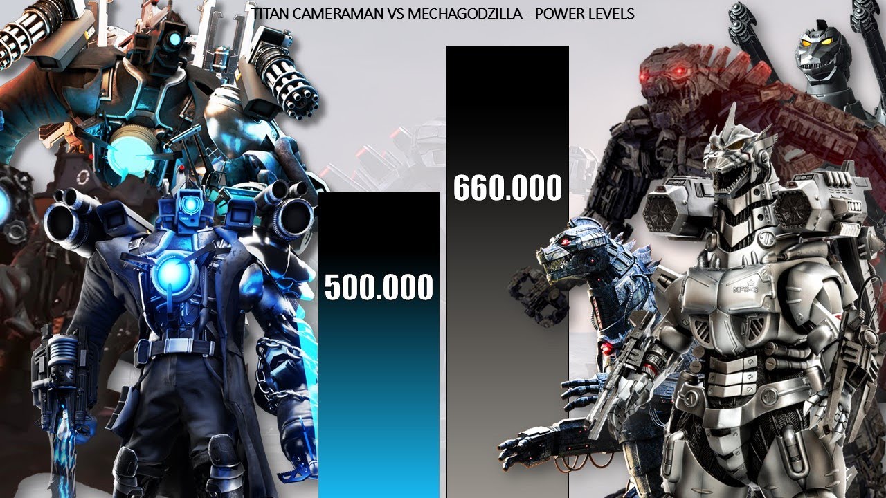 TITAN CAMERAMAN VS MECHAGODZILLA - POWER LEVELS - YouTube