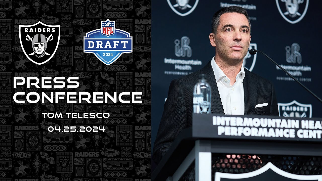 Tom Telesco Presser - Day 1 Recap | 2024 NFL Draft | Raiders - YouTube