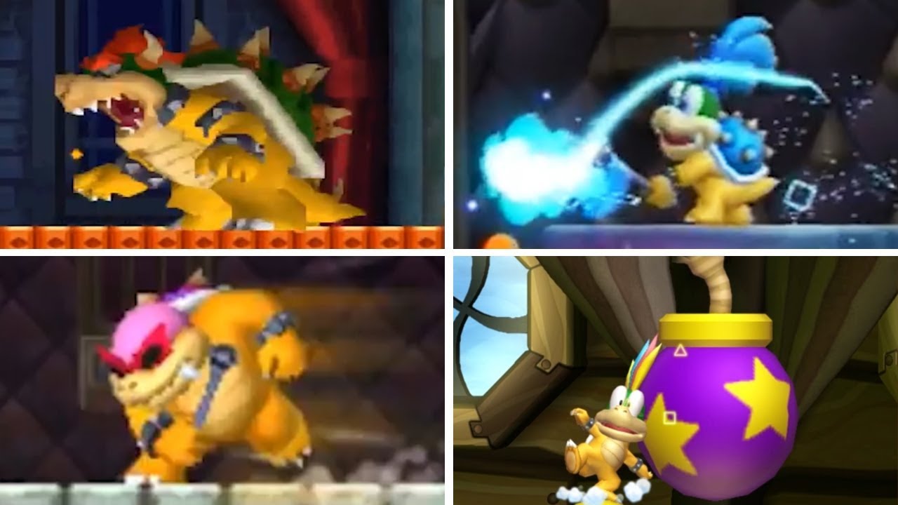 Evolution of - First Castle Bosses in New Super Mario Bros. Games - YouTube