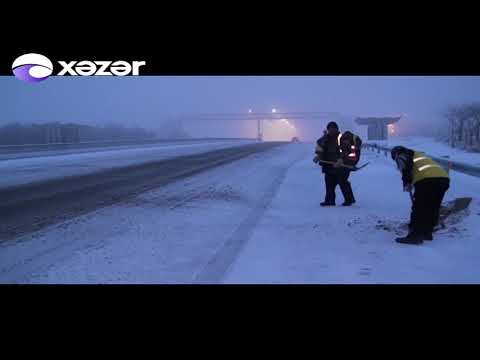 Şamaxı və İsmayıllıda yollar buz bağladı