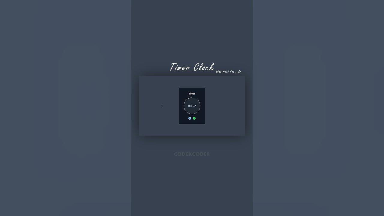 Timer Clock Webdevelopment Html Css Javascript Shorts