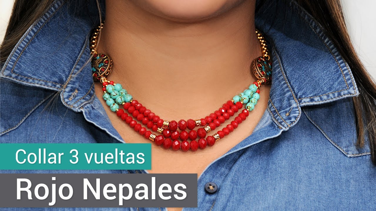 Cómo hacer un Collar tres vueltas rojo Nepalés - CAROL INSPIRE & CREATE ...