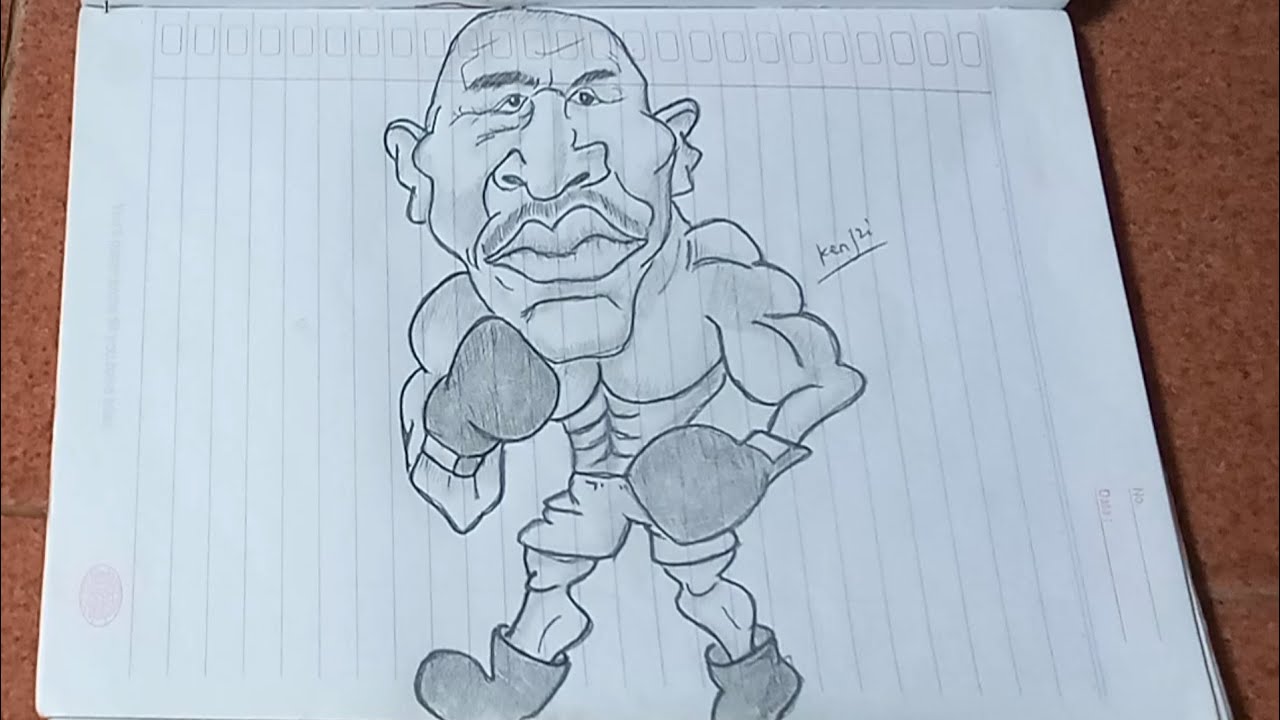How to draw caricature Evander Holyfield - YouTube