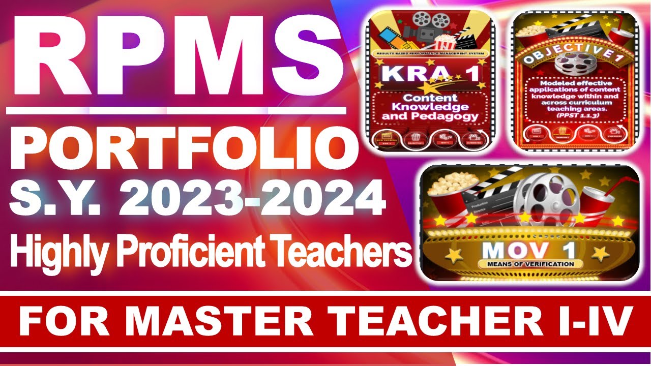 RPMS PORTFOLIO S.Y. 2023-2024 FOR MASTER TEACHER I-IV (HIGHLY ...