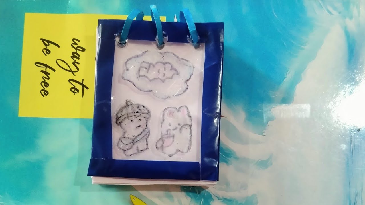 How to make mini 3 ring book / DIY homemade mini book / tutorial book ...