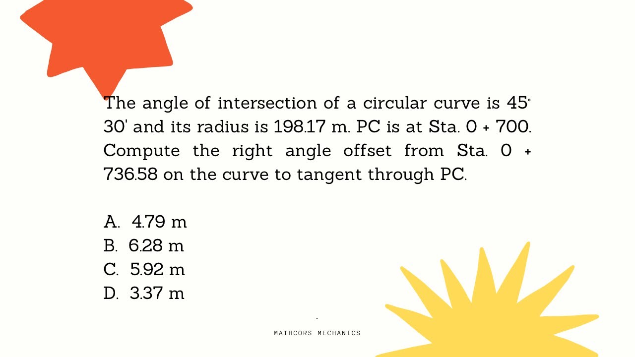 The angle of intersection of a circular curve is 45° 30' and its radius ...