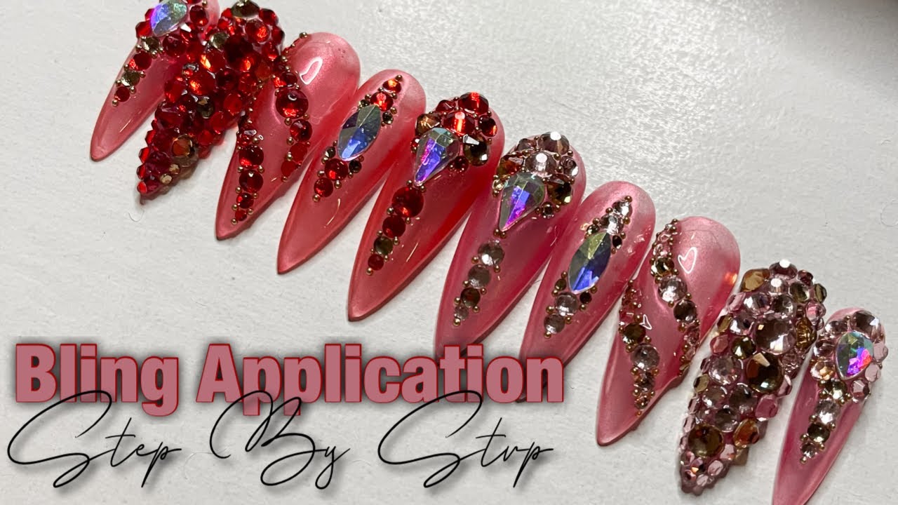 Nail Bling Application | Step By Step Bling Application | Bling Gel ...