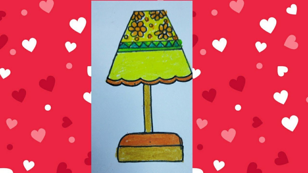 how to draw table lamp from alphabet A//how draw table lamp easy way ...