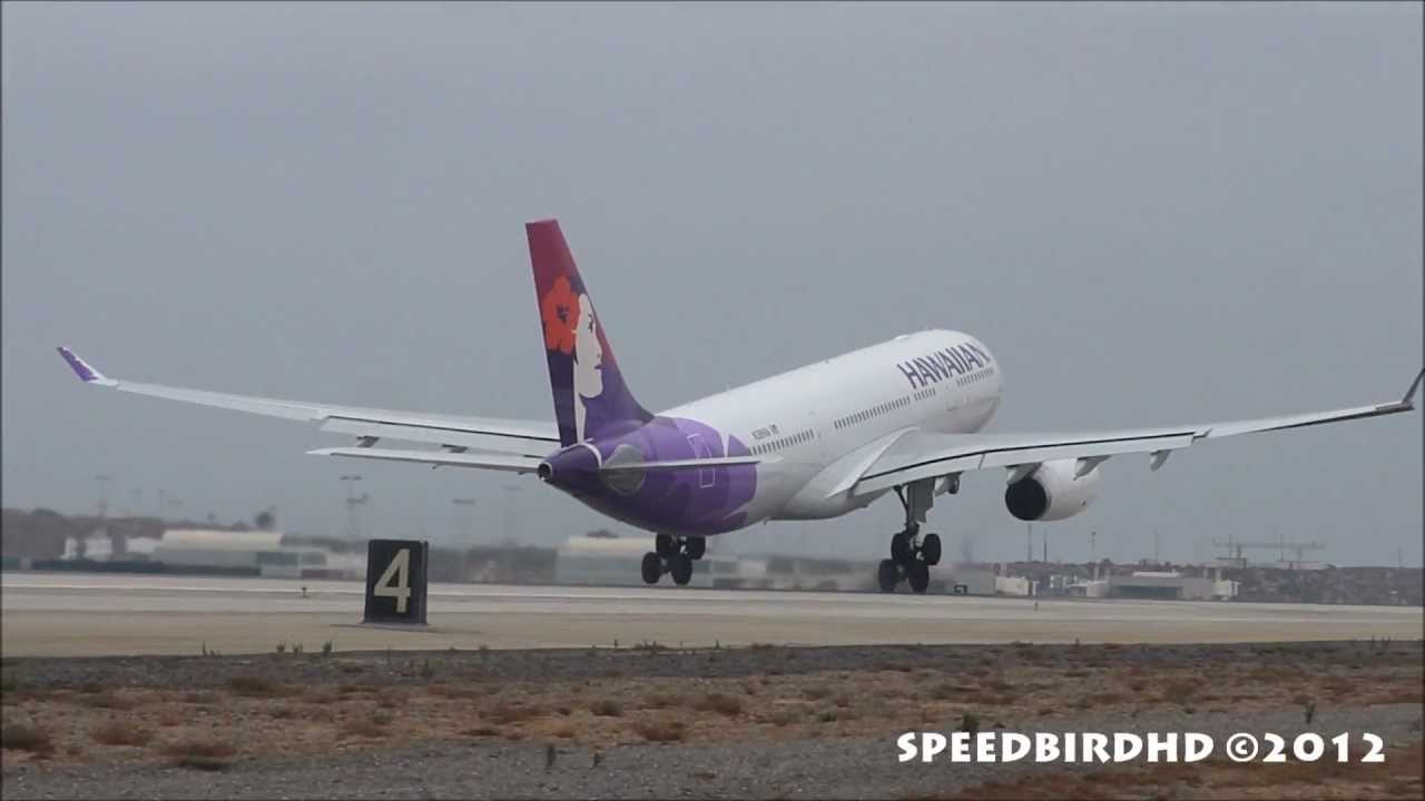 Hawaiian Airlines Airbus A330-243 [N381HA] FULL FRAME Takeoff - YouTube
