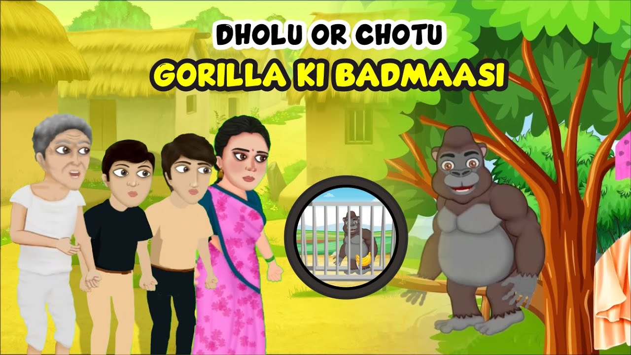 Gorilla ki badmaashi |Chotu aur Dholu Cartoon| Kids Cartoons |Urdu ...